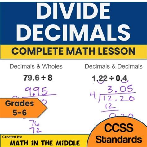 Divide Decimals Math Grades 5 6 A Week Of Digital Lessons Notes