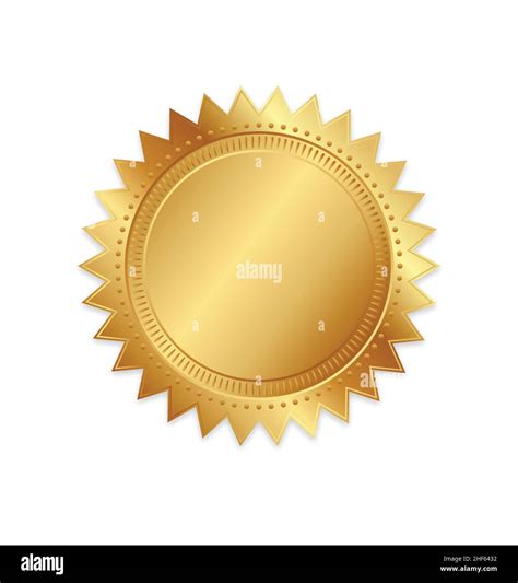 Blank Gold Document Award Certificate Seal Symbol Vector Isolated On