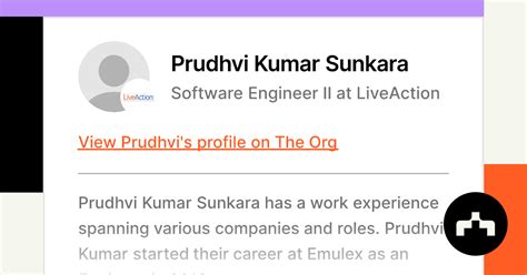 prudhvi kumar sunkara software engineer ii at liveaction the org