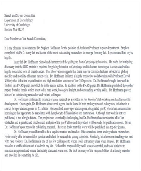Free 6 Sample Colleague Recommendation Letter Templates In Ms Word Pdf