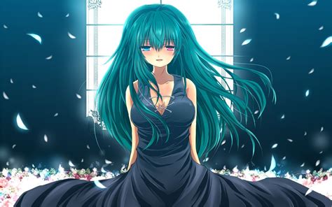 Anime Girls Blue Dress Wallpapers Wallpaper Cave