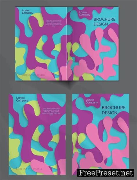 Adobe Stock Brochure Cover Layouts With Paper Craft Overlapping