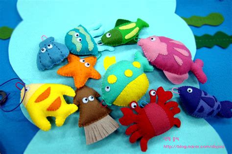 [펠트교구 만들기 낚시놀이]낚시놀이 만들기 물고기 10종 세트 물고기 잡으러 고고씽~~ 네이버 블로그