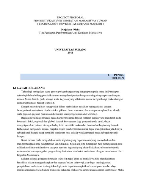 Project Proposal Ukm Pdf Ilmu Sosial