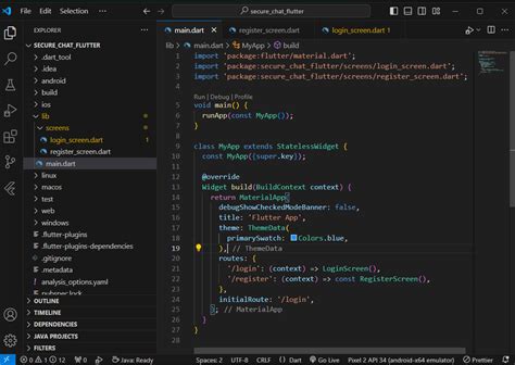 Flutter Front End For Secure Chat Application With ASP NET Core Web API