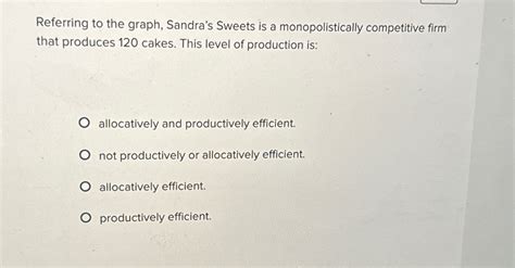 Solved Referring To The Graph Sandras Sweets Is A