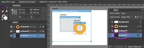 slices with arbitrary layer configurations affinity on desktop