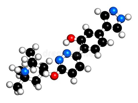 Branaplam Sma Drug Molecule 3d Rendering Stock Vector Illustration