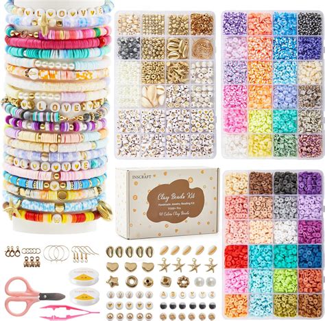 INSCRAFT Juego De 11000 Cuentas De Arcilla Para Hacer Pulseras 48
