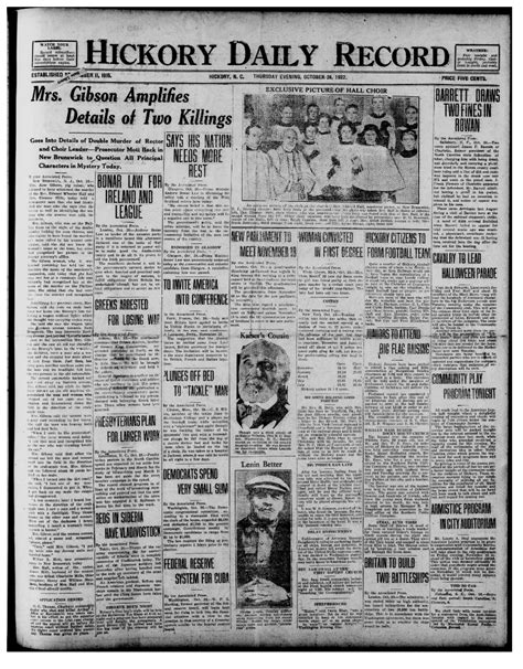 Rural North Carolina History Hickory Daily Record Oct 26 1922