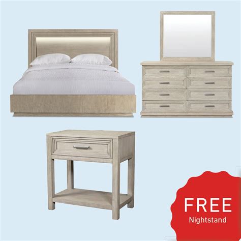 CASSANDRA KING ILLUMINATED KING BED WITH DRESSER MIRROR AND FREEBIE