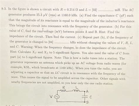 Solved 8 3 ﻿in The Figure Is Shown A Circuit With R0214Ω