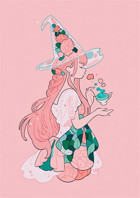 Meyoco Flower Market Print Kawaii Art Character Art Cute Art