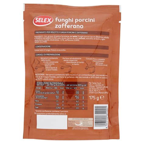 Selex Risotto Ai Funghi Porcini E Zafferano 175 G NonPesa It Spesa