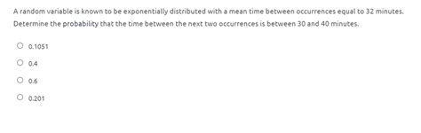 solved a random variable is known to be exponentially