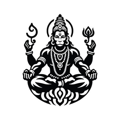 Lord Hanuman Vector Logo Design Art Illustration Premium Ai Generated