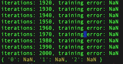 NaN Training Error When Importing Training Data From JSON Issue BrainJS Brain Js GitHub