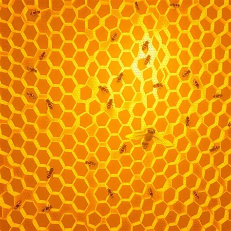 Golden Honeycomb Background With Pattern Premium Ai Generated Image