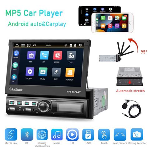 Автомобильный мультимедийный проигрыватель с одним Din Carplay, 7 ...