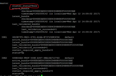 solved values for cluster status when running splunk show splunk