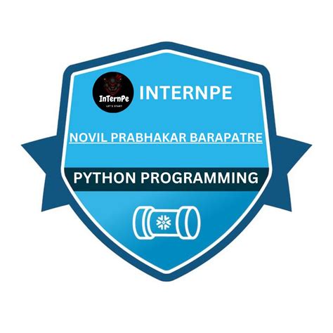 Pythondeveloper Internpeinternship Badgeachievement Codingjourney Careergrowth Novil