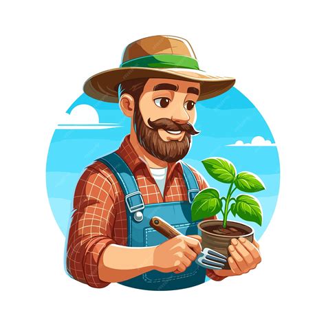 Premium Vector Cartoon Farmer Vector Illustration