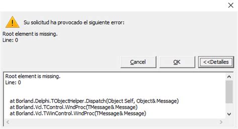 Error Root Element Is Missing Line At Borland Delphi Tobjecthelper Dispatch Buildsoft Support