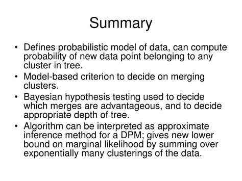 Ppt Bayesian Hierarchical Clustering Powerpoint Presentation Free