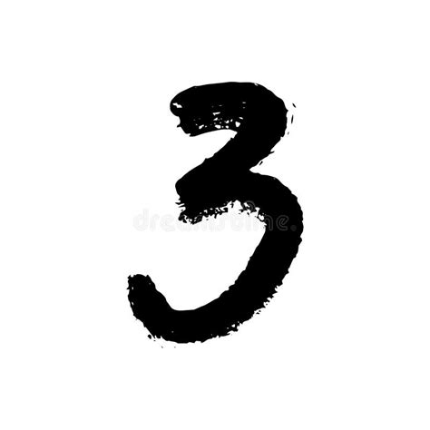 Three 3 Third Number Numerical Mathematics Digit Geometric Finance Stock Vector Illustration