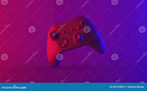 Joystick In Neon Style 3d Illustration Stock Illustration Illustration Of Simulator Render