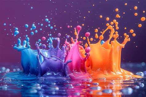 Premium Photo Colorful Liquid Splashing Into Water