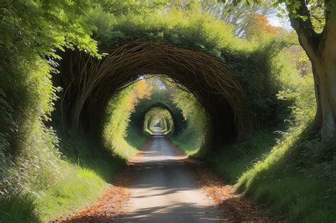 Premium Photo Light At The End Of The Tunnel Halnaker Tree Tunnel In