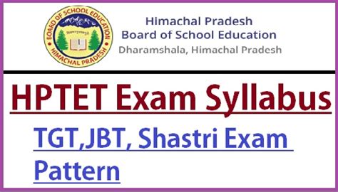 HP TET Syllabus 2023 TGT Shastri LT JBT Exam Pattern PDF