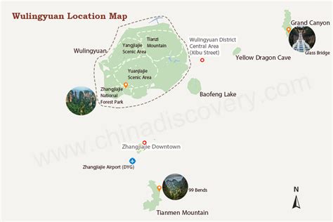 Wulingyuan Map Maps Of Zhangjiajie Wulingyuan Scenic Area
