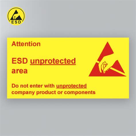 Attention Unprotected Area Awareness Sign Esd Grove Sales Ltd
