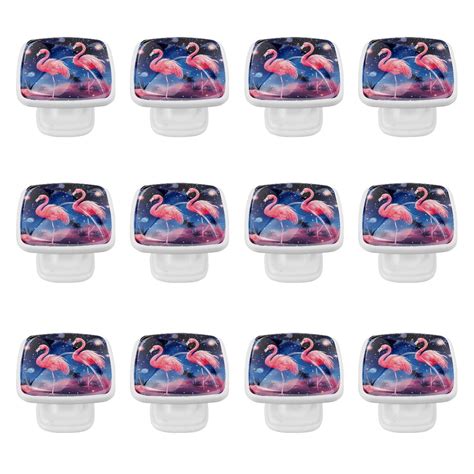 12 Pack Kitchen Cabinet Knobs Starry Flamingos Dresser Knobs Drawer