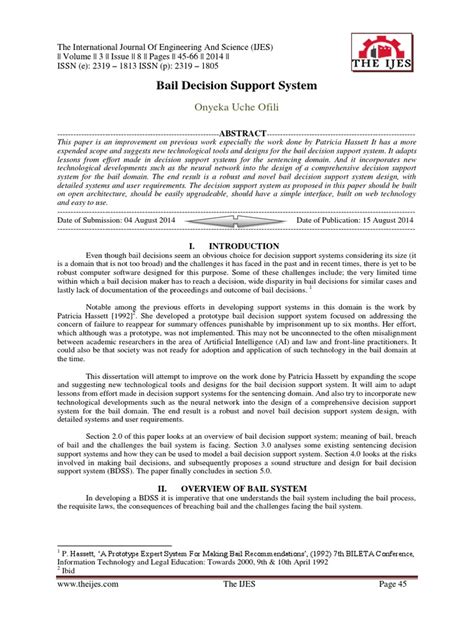 Bail Decision Support System Pdf Pdf Bail Precedent