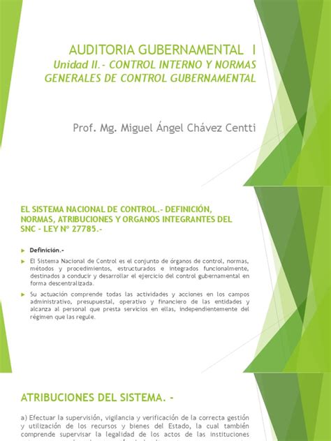 Unidad Ii Control Interno Y Normas Generales De Control Gubernamental Pdf