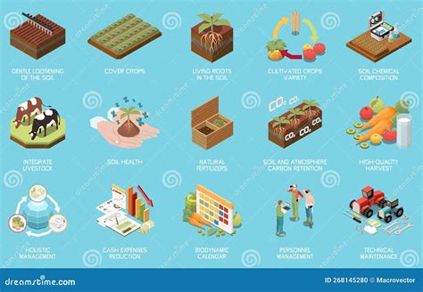 Regenerative Agriculture Set Stock Vector Illustration Of Management