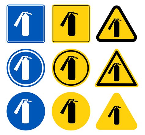 Fire Extinguisher Sign Set 954025 Vector Art At Vecteezy