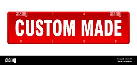 custom made button custom made square red push button stock vector