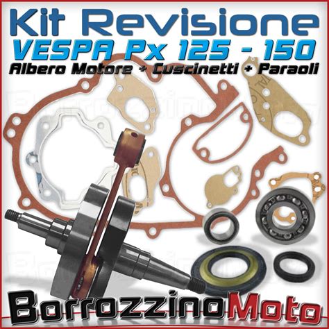 KIT REVISIONE ALBERO MOTORE VESPA PX 150 GUARNIZIONI SERIE PARAOLI E