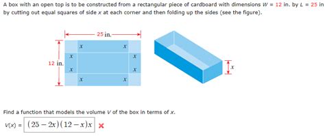 solved a box with an open top is to be constructed from a