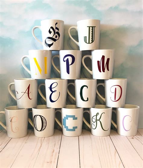 Personalized Monogram Mug Initial Mug Party Favor Corporate Ts Etsy