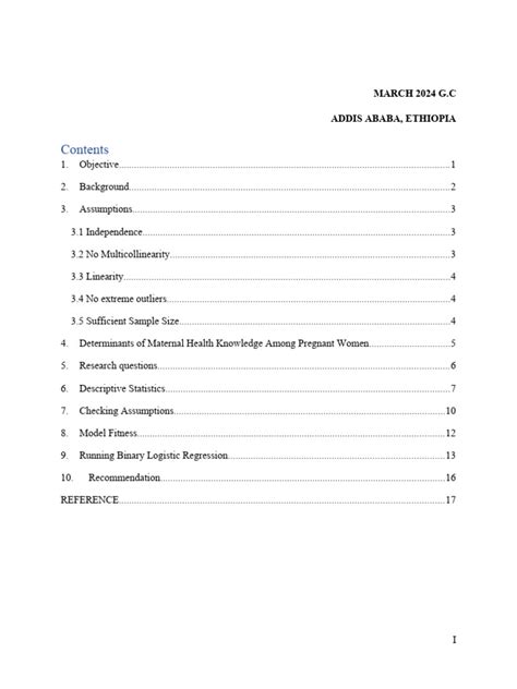 Group 1 Biostat Assignement Pdf Logistic Regression Regression