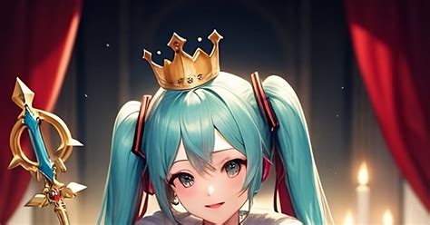 Vocaloid Queen Miku Miku Kawaiiのイラスト Pixiv