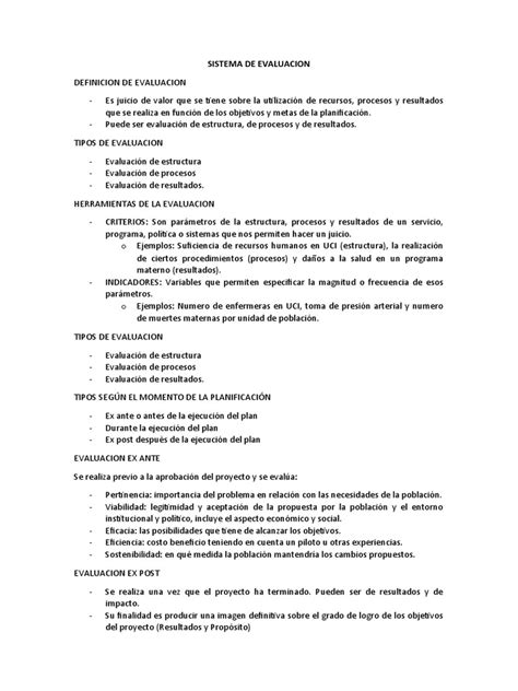 Sistema De Evaluacion Pdf