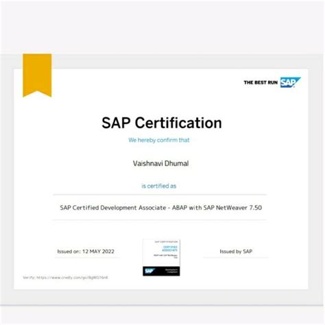 Vaishnavi Dhumal On Linkedin Sapabap Sapcertification 23 Comments