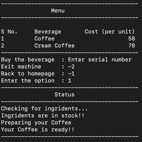 Github Atharva Coffee Machine Oops