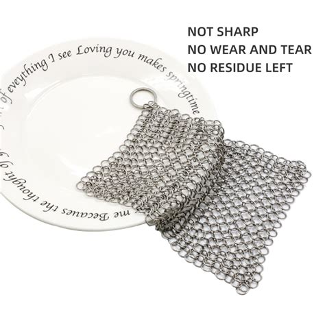 Kitchen Cleaner Ring Screen Mesh Stainless Steel Cast Iron Chain Mail